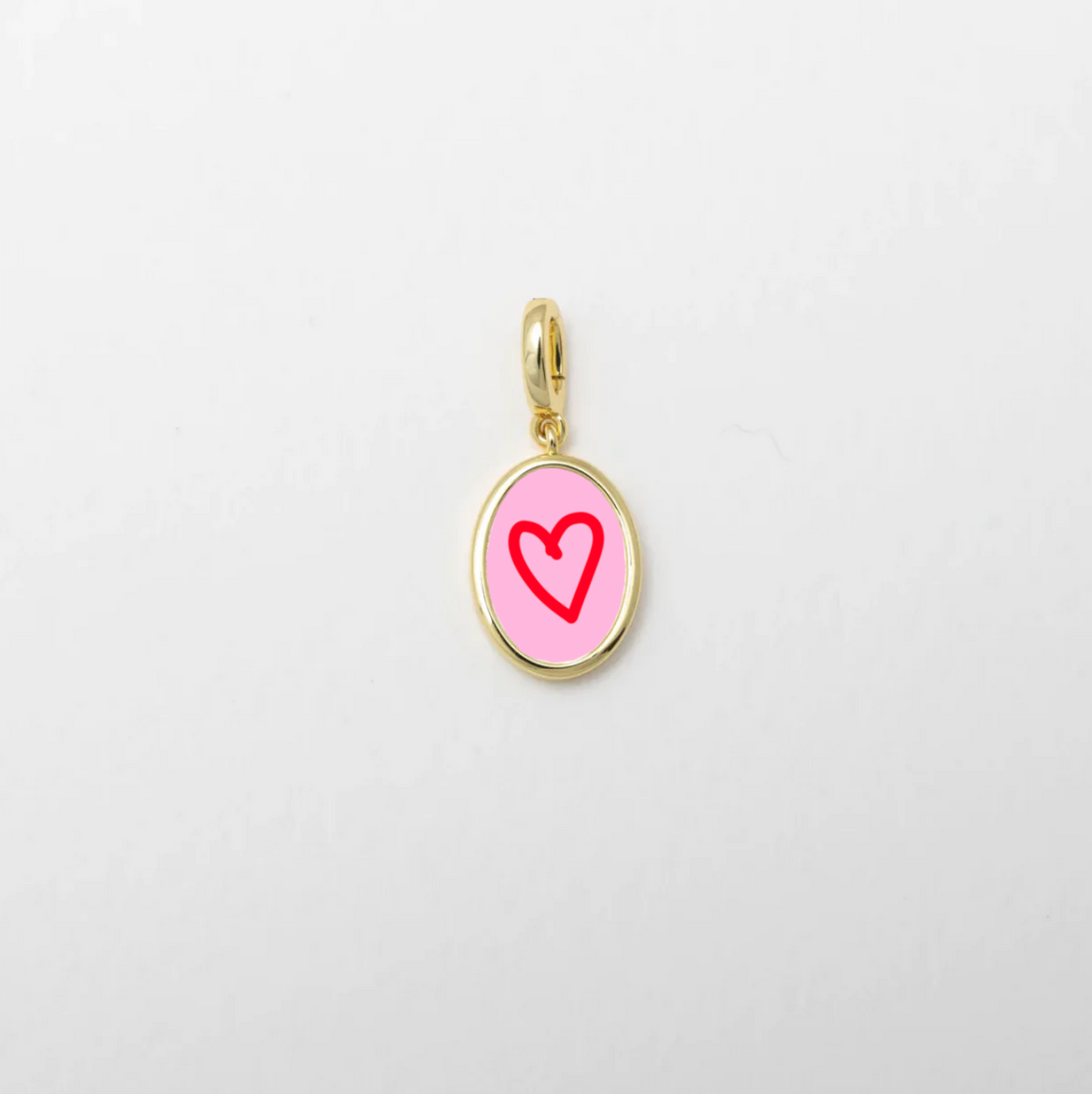 Lover's Line Pink Heart Charm | Minimalist Jewelry - Raiz