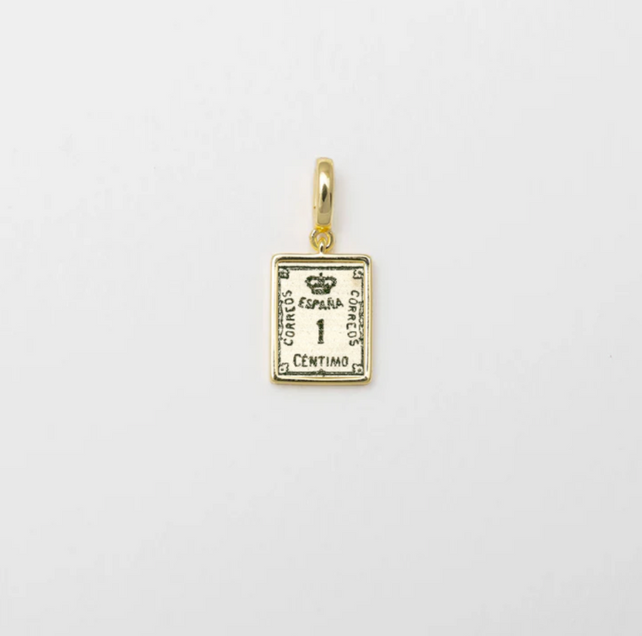 Spain Charm | Vintage Spanish Postage Stamp Jewelry - Raiz